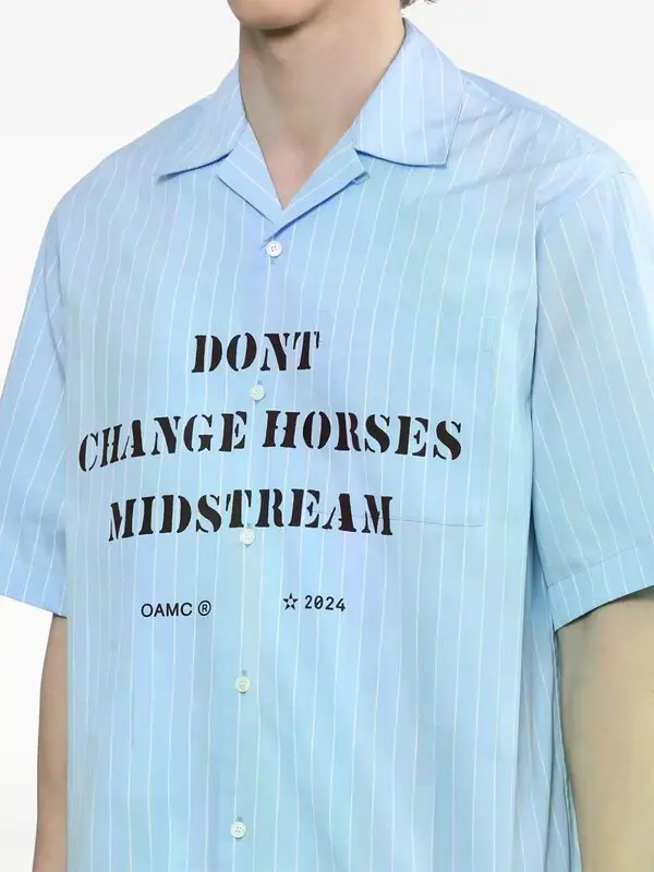 OAMC Striped Slogan-print Shirt