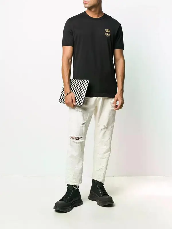 Dolce & Gabbana Embroidered Cotton T-shirt - Black