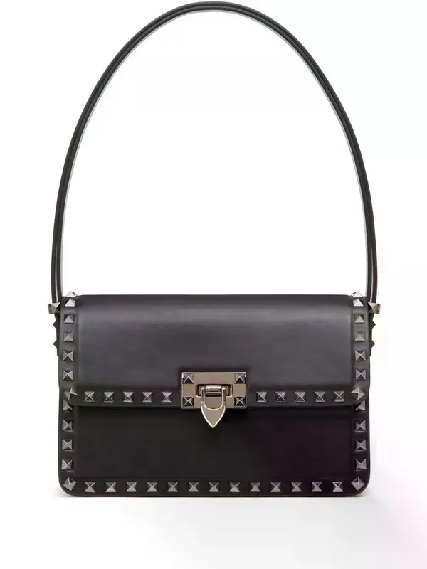 Valentino Garavani Rockstud Leather Shoulder Bag - Black