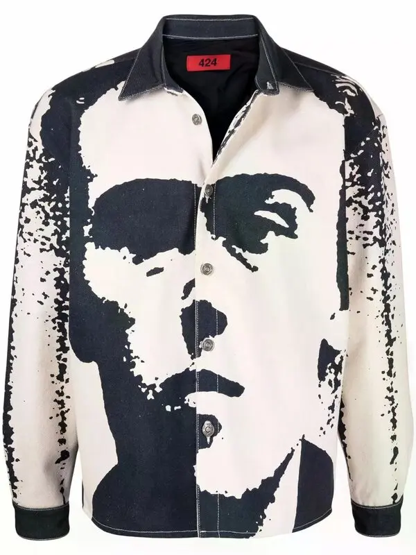 424 Graphic Print Cotton Jacket - White