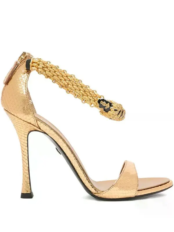 Roberto Cavalli Embellished Jewel Tigers Heeled Sandals