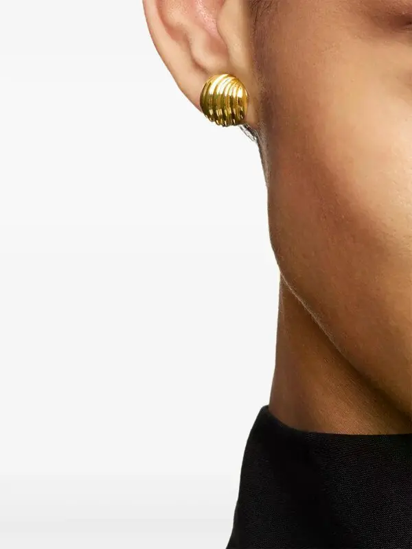 David Yurman 18kt Yellow Sculpted Cable Stud Earrings