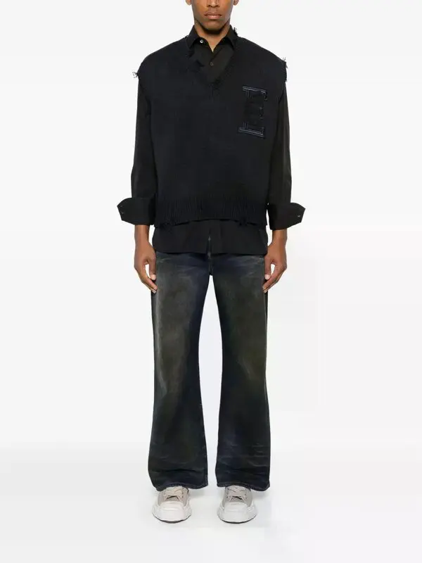 Études Studio V-neck Embroidered Vest - Blue