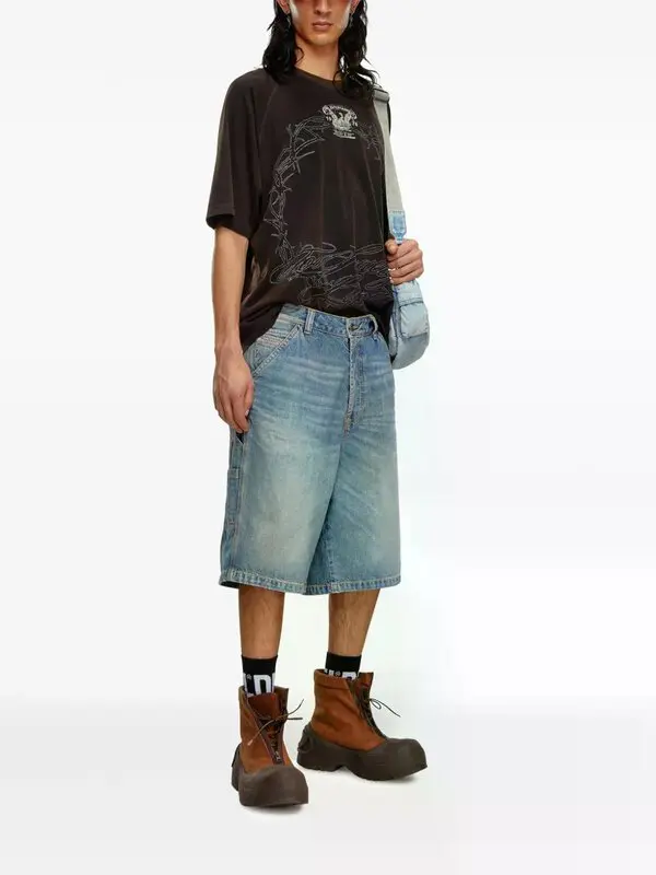 DIESEL® Sky Cotton Denim D-livery Carpenter Shorts