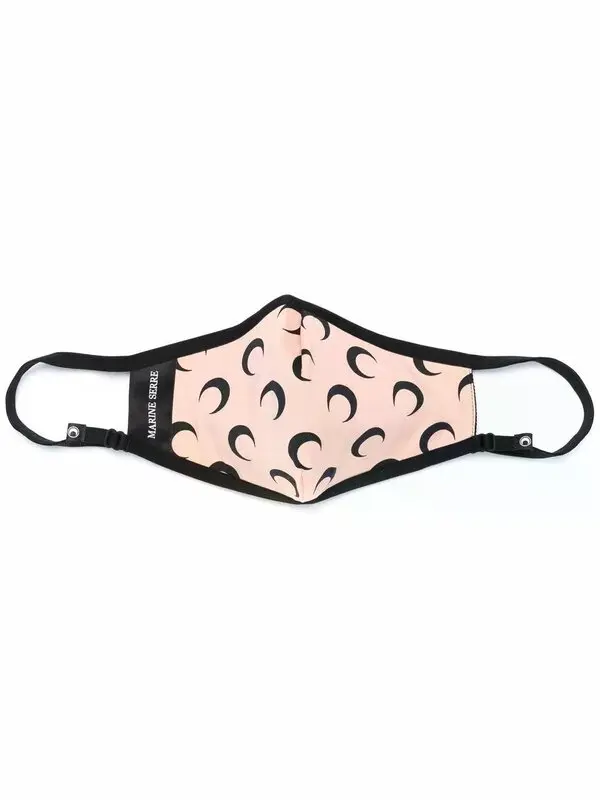 MARINE SERRE Moon-print Face Mask - Neutrals