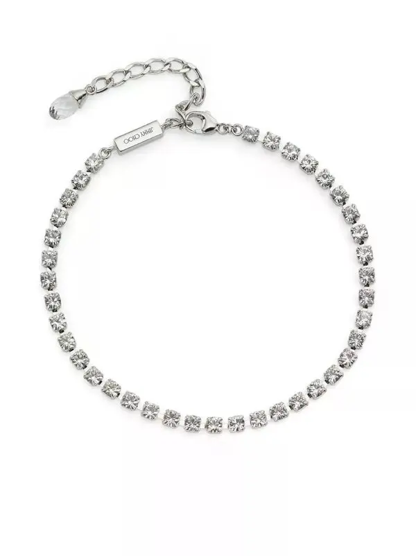 JIMMY CHOO Crystal Embellished Anklet - Silver