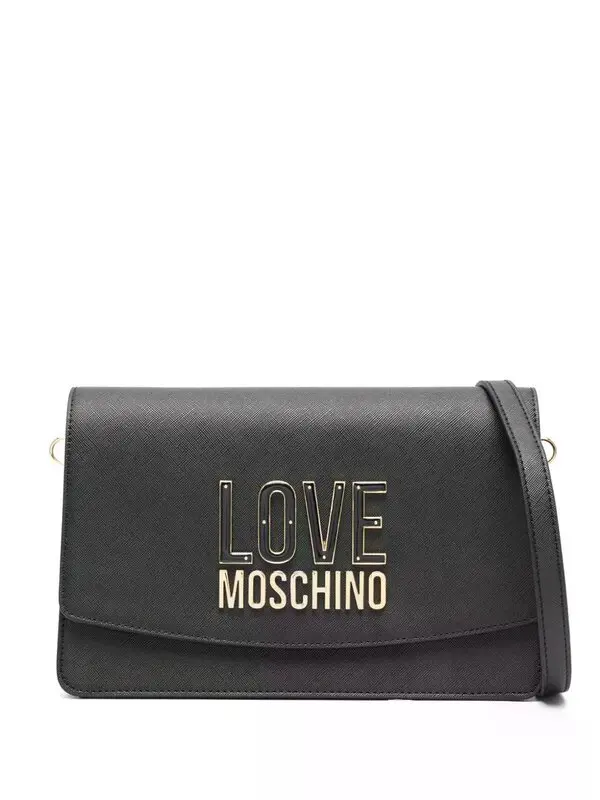 Moschino Logo Lettering Shoulder Bag - Black