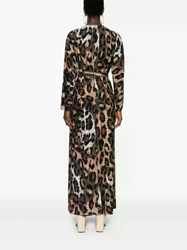 Diane Von Furstenberg Babette Maxi Dress With Abstract Print And Plunging V-neck