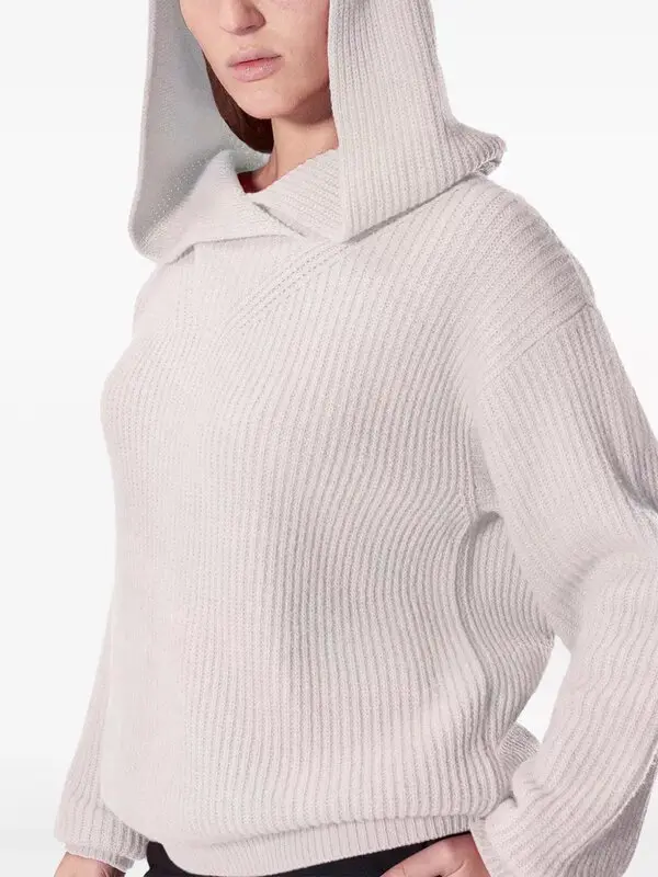 MARGHERITA MACCAPANI Knitted Hooded Jumper - Neutrals