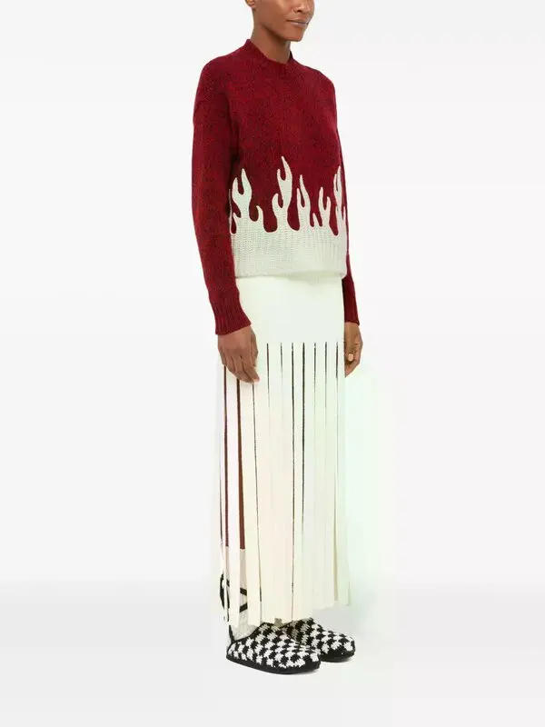 Alanui Crew-neck Wool-cashmere Blend Jumper With Graphic Print