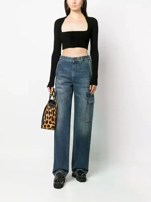 Stella McCartney Cargo Pockets Straight Leg Jeans