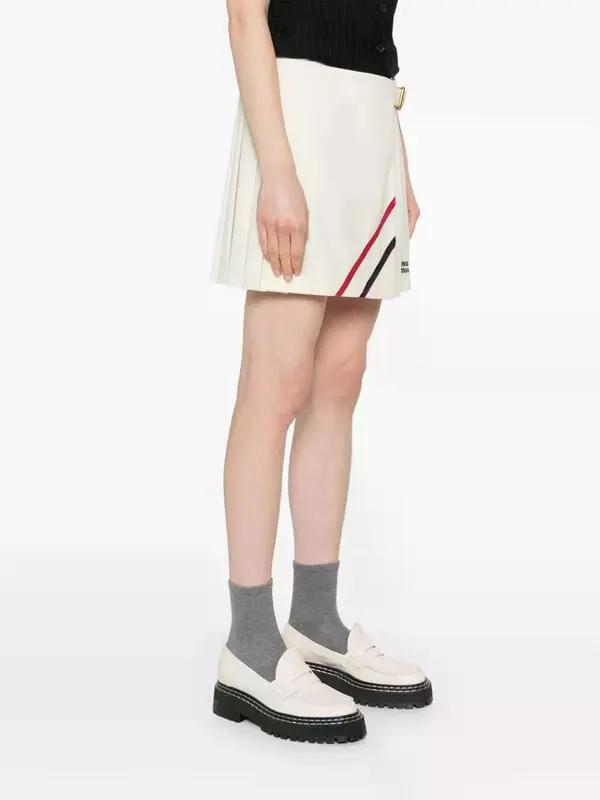 Miu Miu Pleated Mini Skirt With Buckle Detail