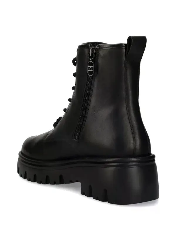 Karl Lagerfeld Leather Lace-up Combat Boots