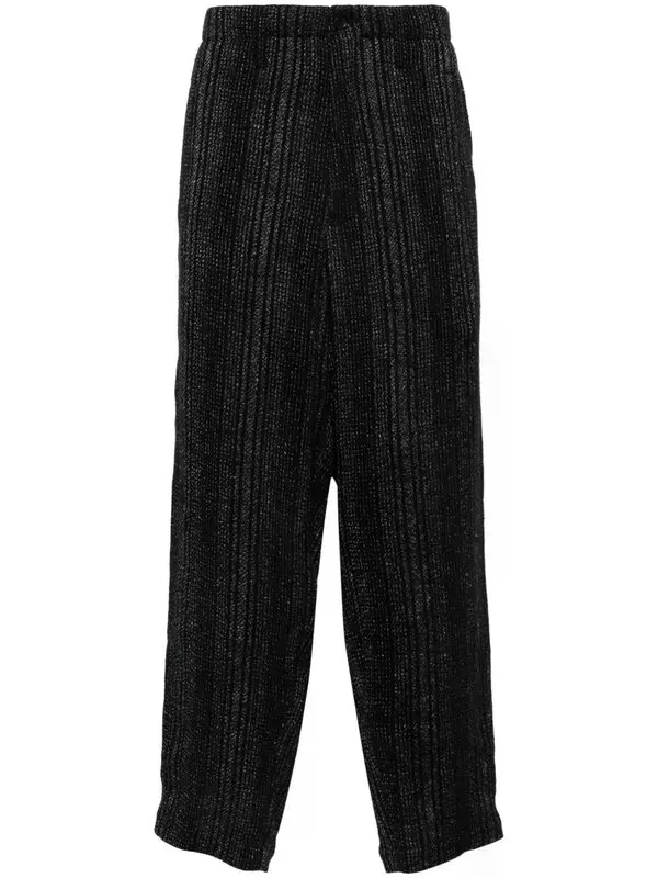 Yohji Yamamoto Z-stripe Wide-leg Trousers - Black