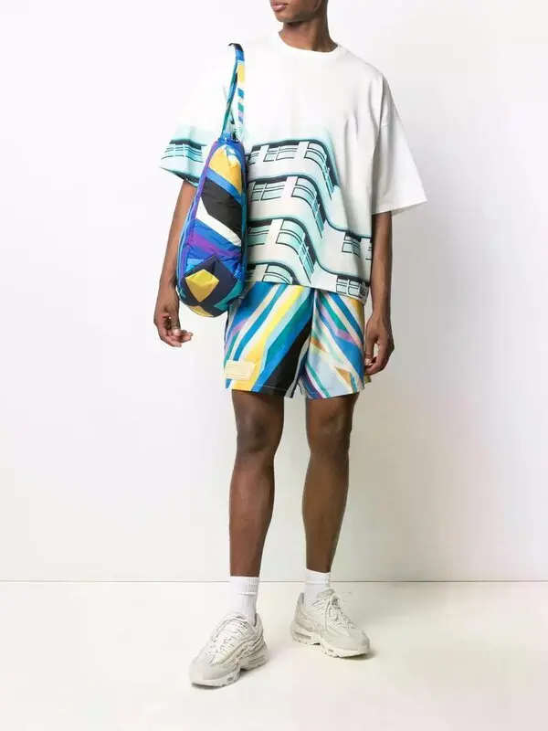 DOMENICO FORMICHETTI Stripe-print High-waisted Shorts