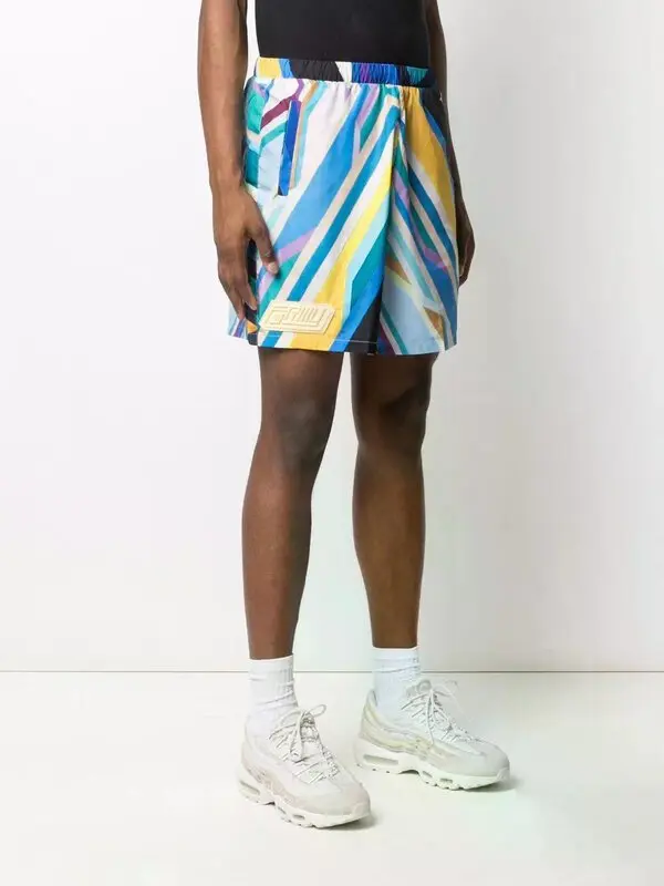 DOMENICO FORMICHETTI Stripe-print High-waisted Shorts