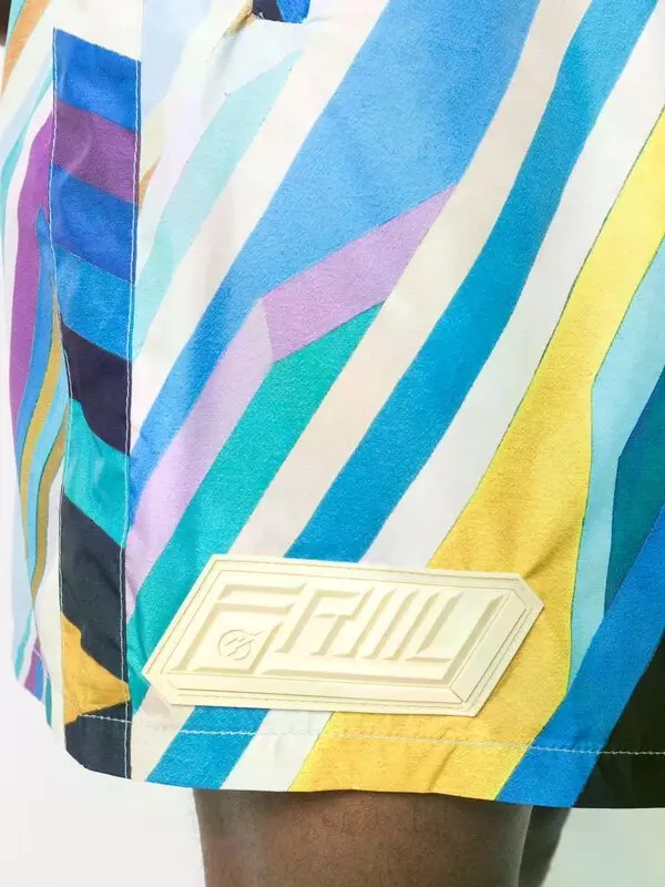 DOMENICO FORMICHETTI Stripe-print High-waisted Shorts
