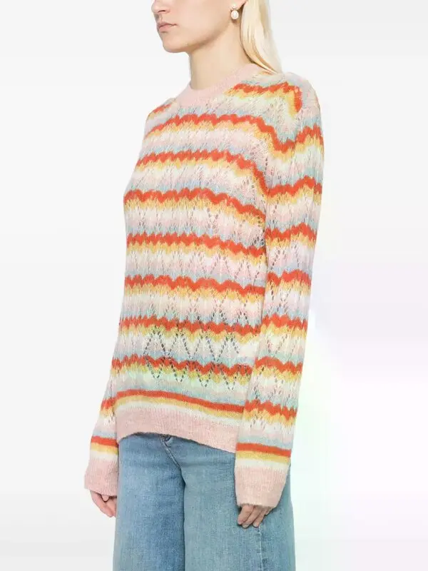 Maison Kitsuné Striped Lace Jumper