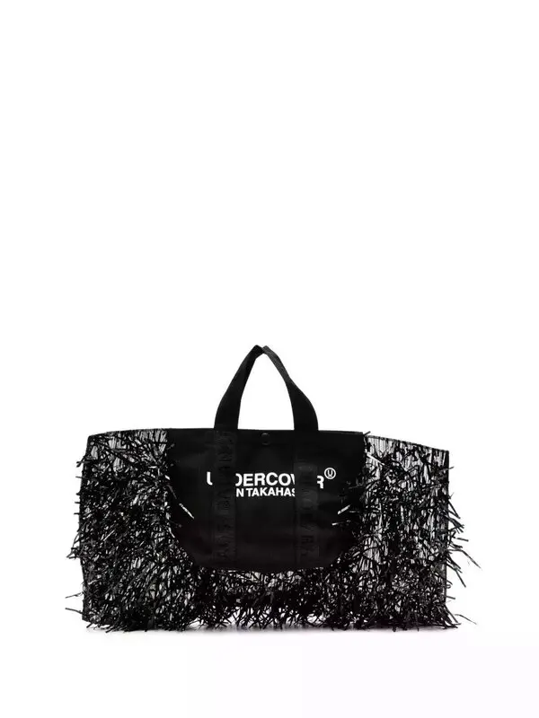 Undercover Logo Print Tote Bag With Fringe Detailing