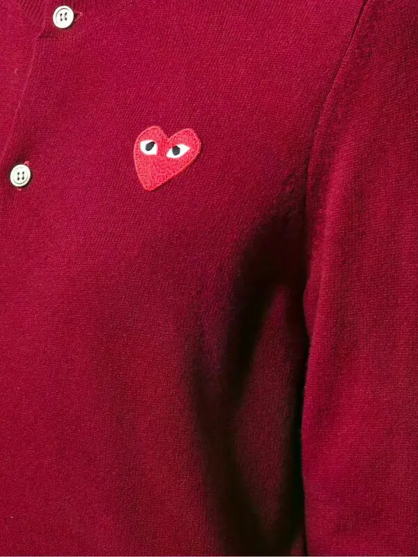 Play Comme Des Garcon Basic Cardigan - Red
