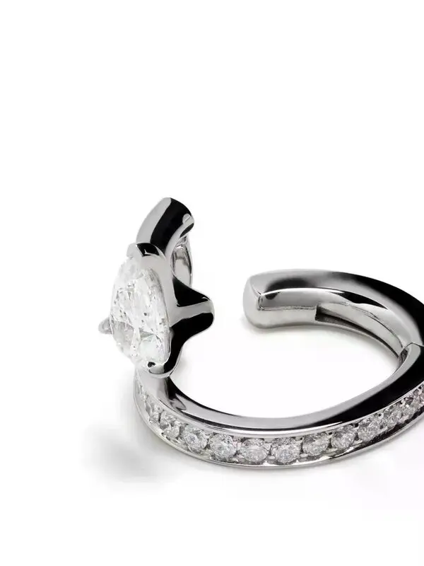 REPOSSI 18kt White Gold Pear Cut Diamond Pavé Setting Ear Cuff
