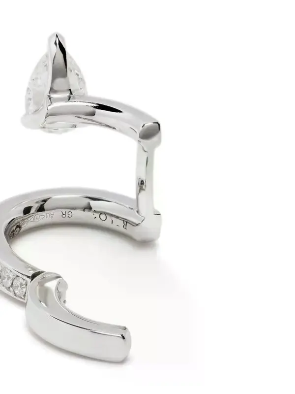 REPOSSI 18kt White Gold Pear Cut Diamond Pavé Setting Ear Cuff
