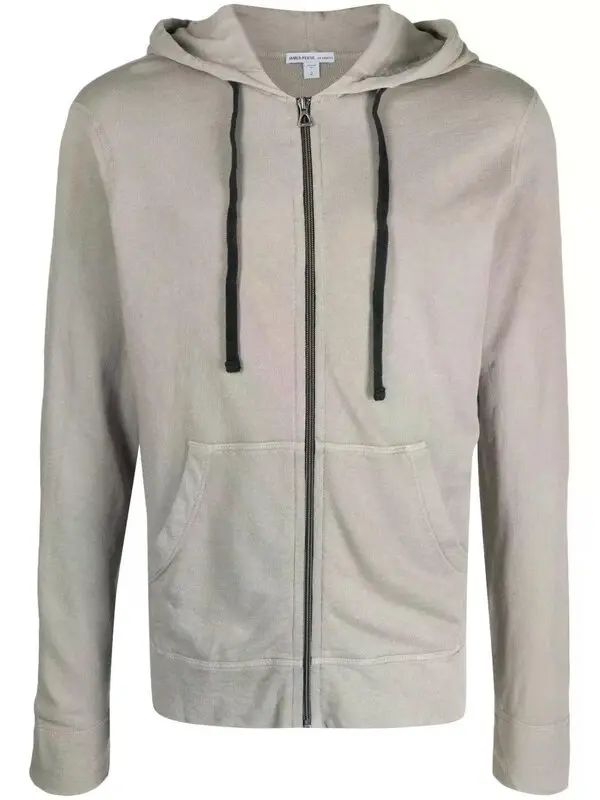 JAMES PERSE Supima Cotton Zip-up Hoodie - Grey