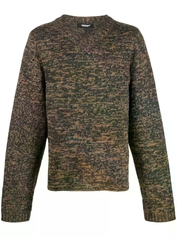 Undercover Intarsia-knit Wool Jumper - Brown