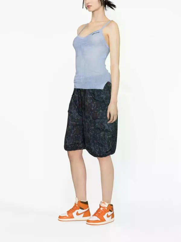GANNI Lace-detail Merino Cami Top