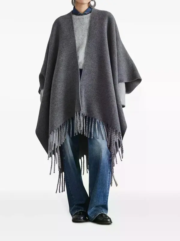 Brunello Cucinelli Fringed Edge Wool-cashmere Cape