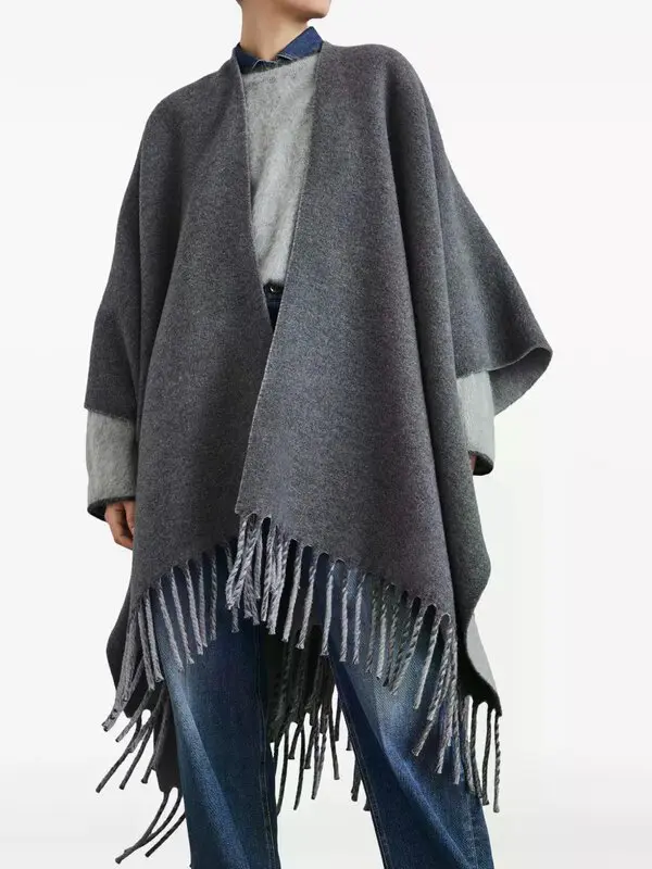 Brunello Cucinelli Fringed Edge Wool-cashmere Cape