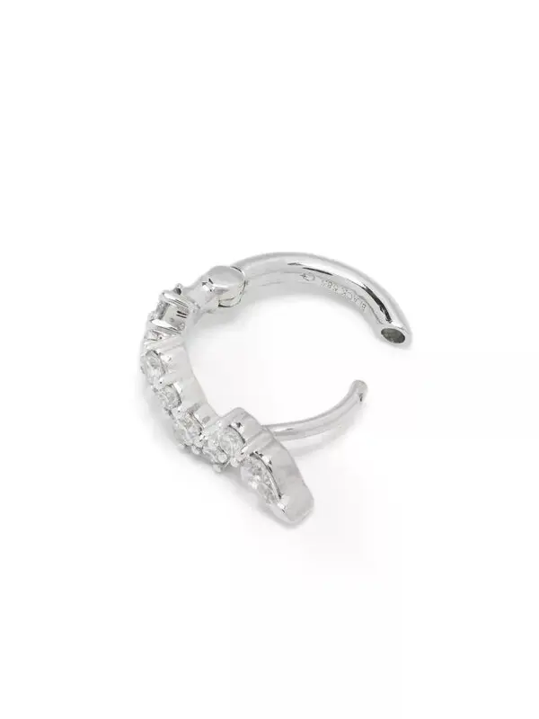 MARIA BLACK 14kt White Gold Diamond Huggie Hoop Earring
