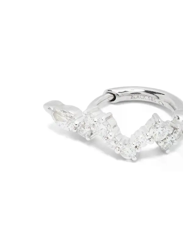 MARIA BLACK 14kt White Gold Diamond Huggie Hoop Earring