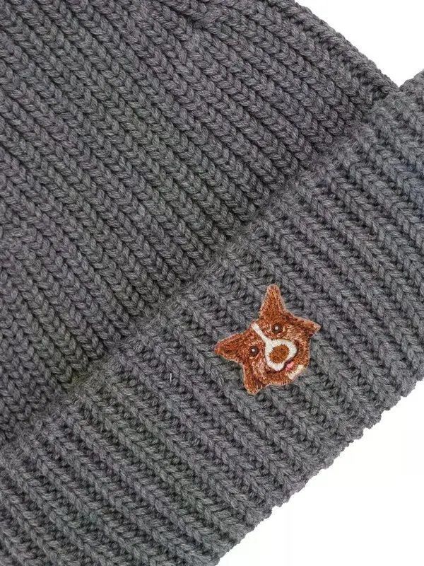 PELO FOUNDATION Dog Appliqué Beanie - Grey
