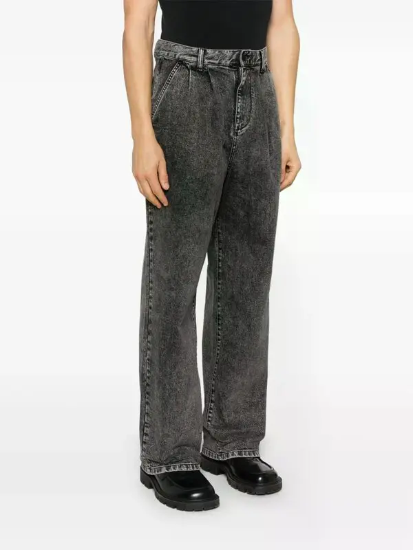 Emporio Armani Pleated Wide-leg Jeans