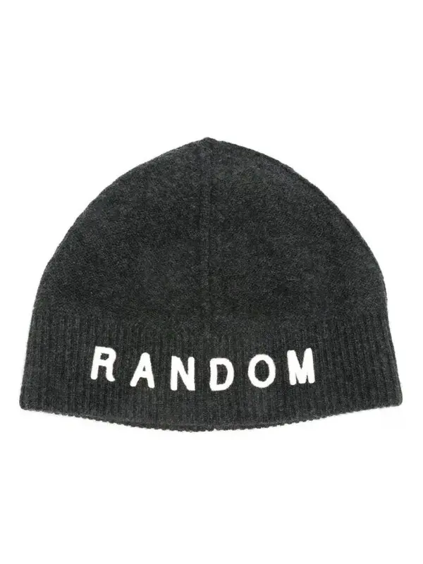 Random Identities Embroidered Logo Brushed Beanie - Grey