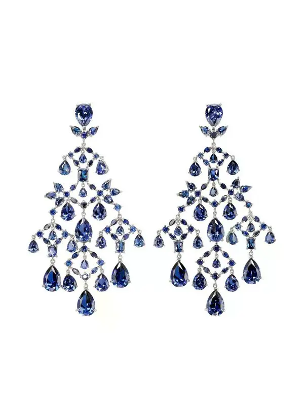 ANABELA CHAN Celestial Cascade Sapphire Drop Earrings - Silver