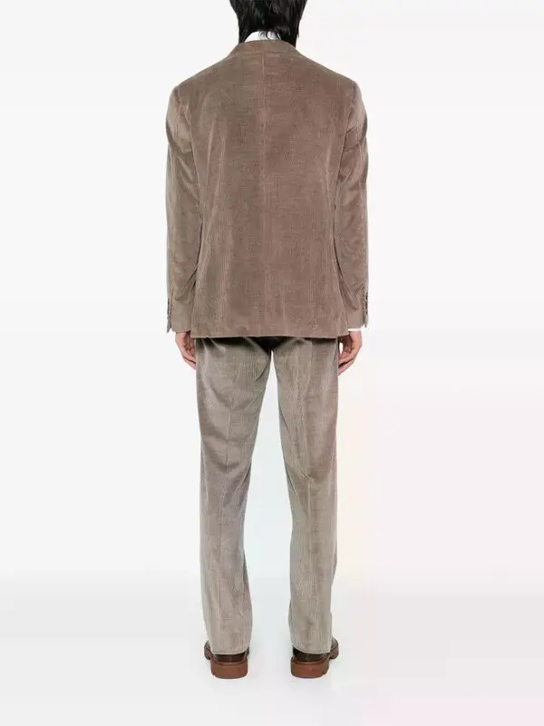Canali Corduroy Single-breasted Suits - Brown
