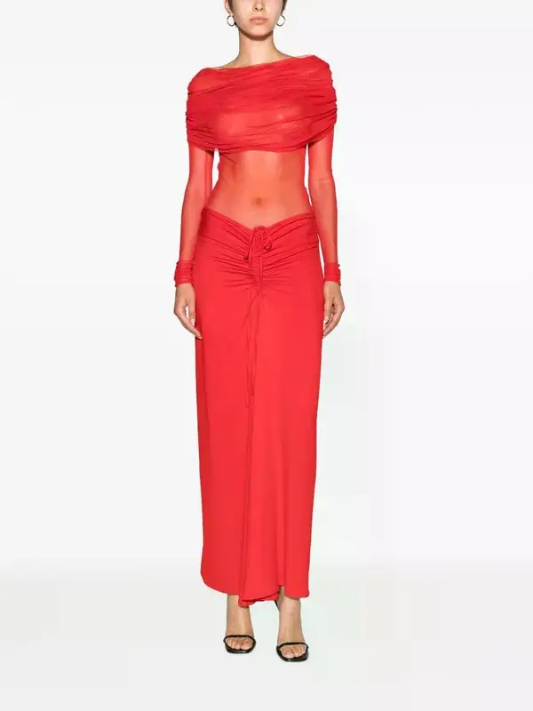 Christopher Esber High-waist Gathered Draped Maxi Skirt
