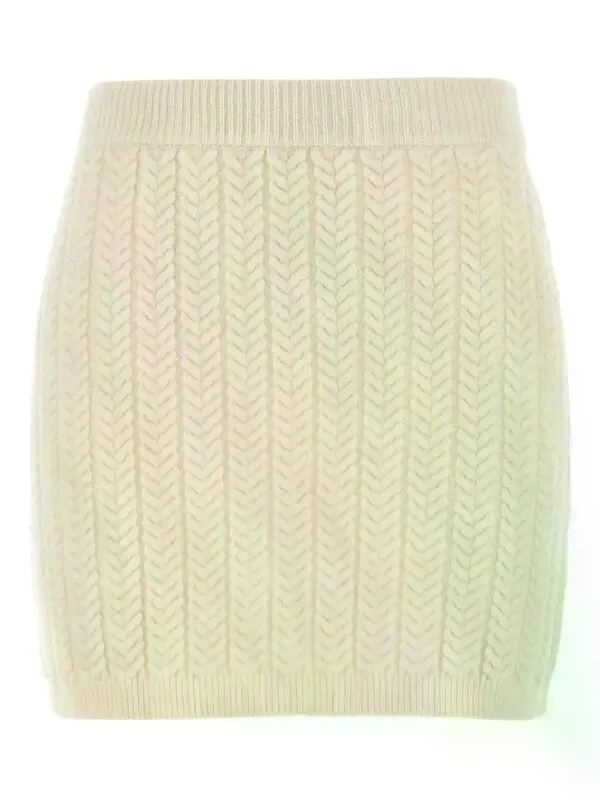 Sportmax Cream Cable Knit Miniskirt