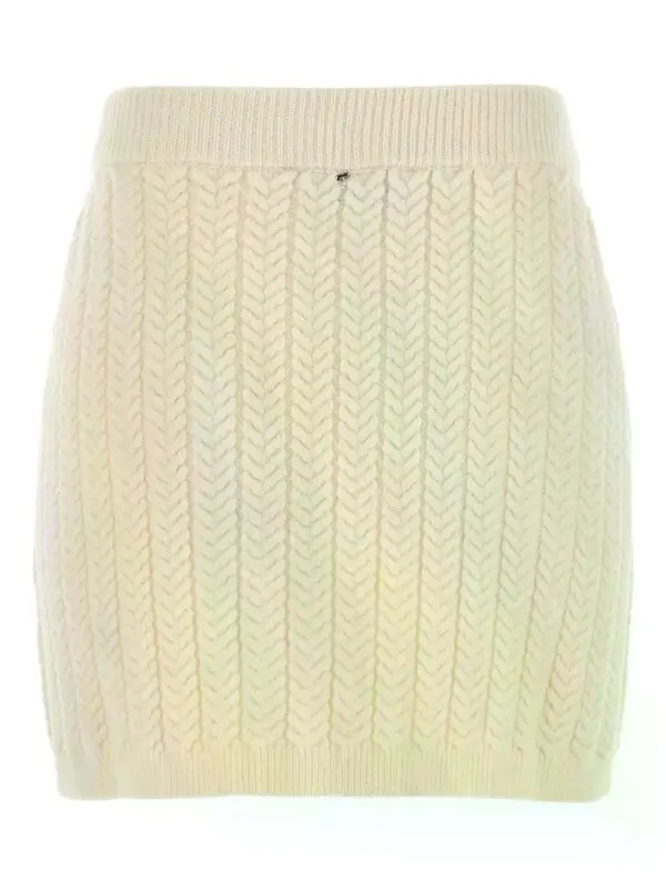 Sportmax Cream Cable Knit Miniskirt