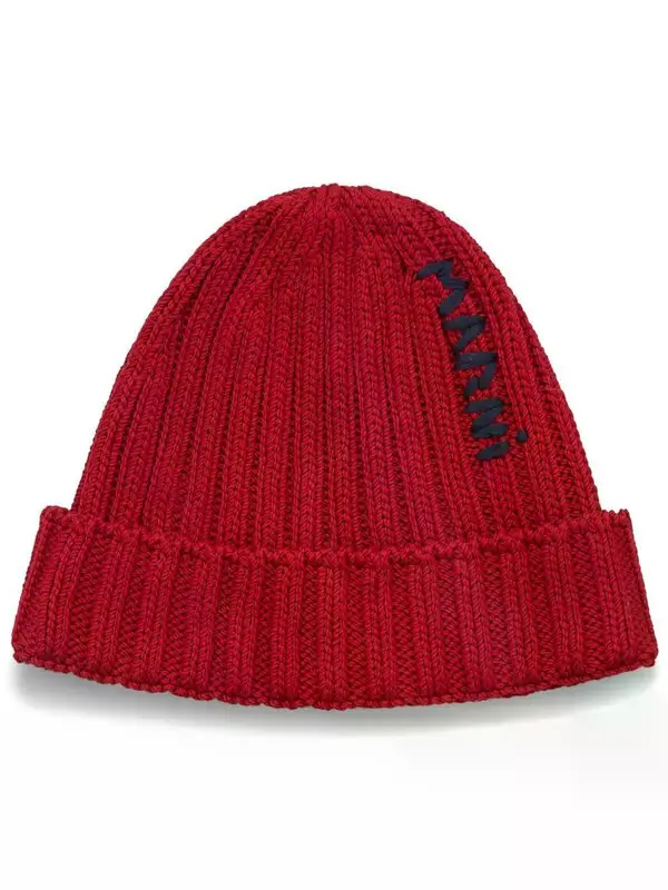 Marni Embroidered Cotton Beanie