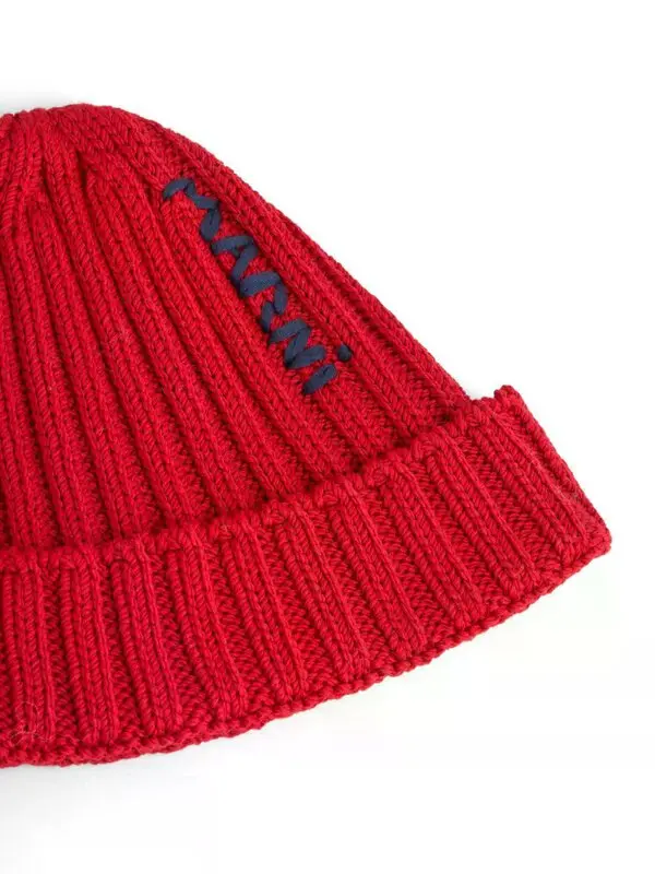 Marni Embroidered Cotton Beanie