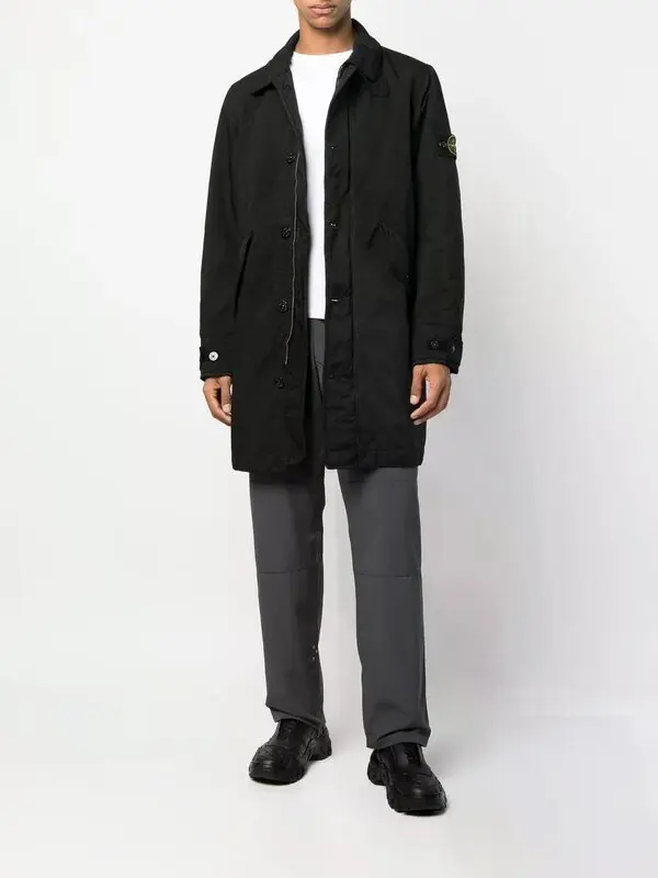Stone Island Logo Patch Single-breasted Coat