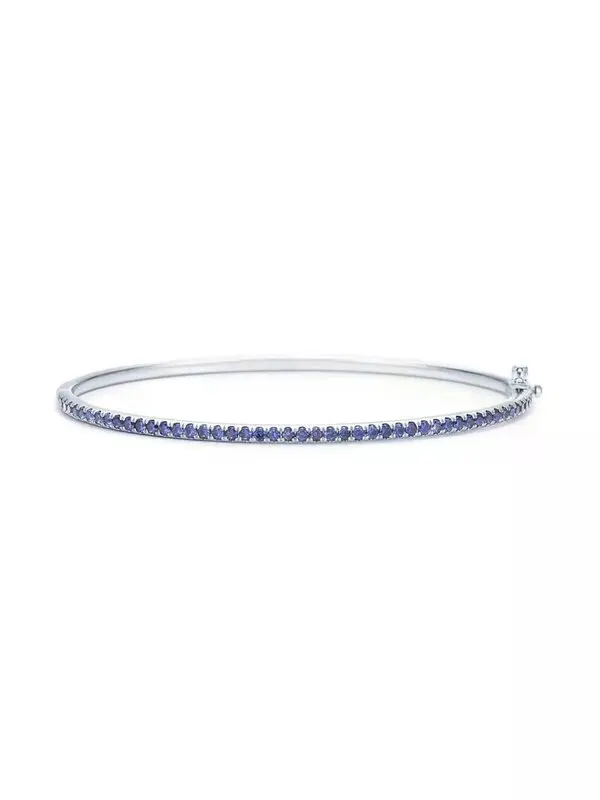 Kwiat 18kt White Gold Sapphire Bangle - Silver