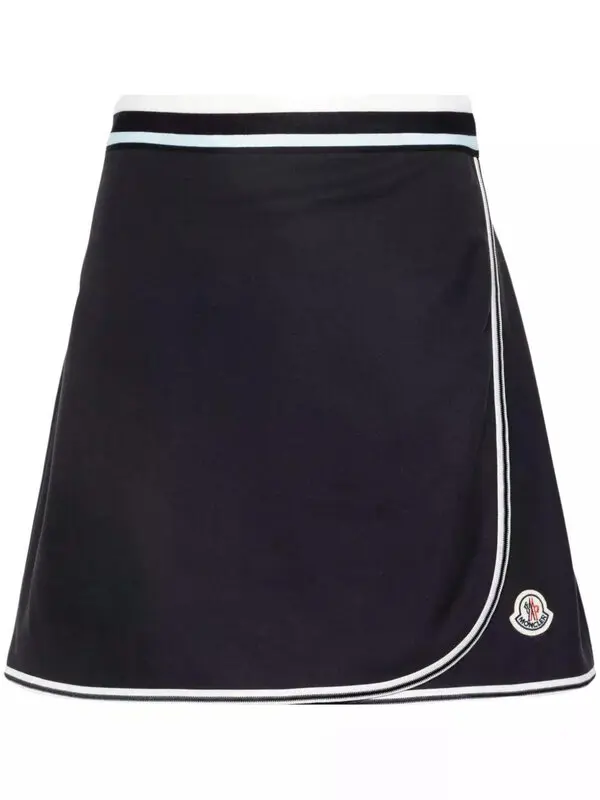 Moncler Logo Patch Wrap Tennis Skirt - Blue