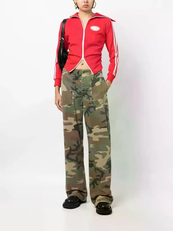 GROUND ZERO Logo-patch Zip-up Jacket - Red