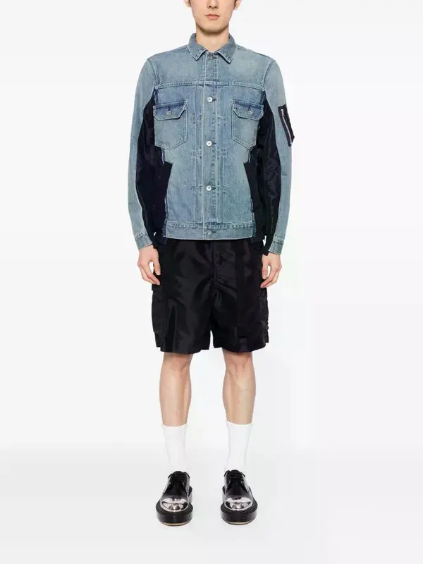 Sacai Panelled Denim Jacket - Blue