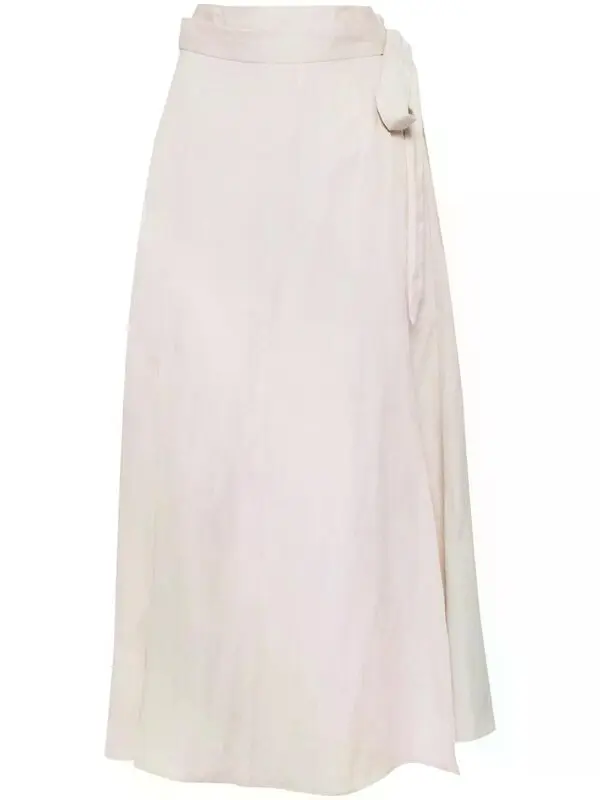 Voz Ecru Linen Blend Maxi Skirt - Neutrals