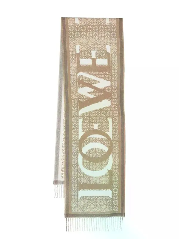 Loewe Anagram-print Logo Scarf - White